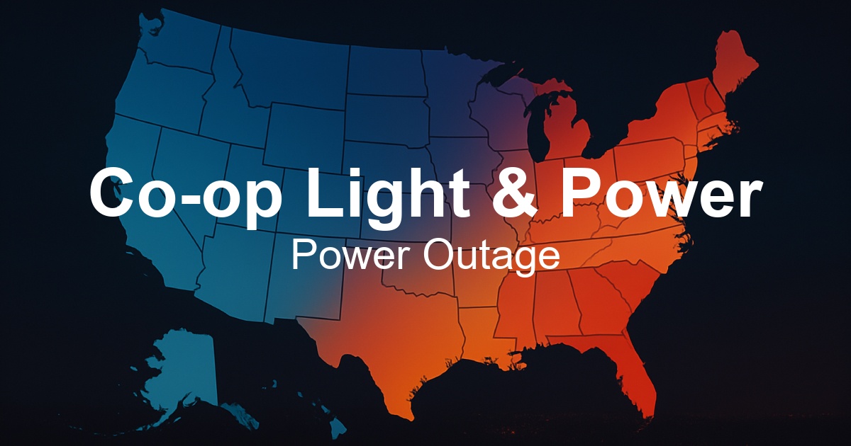 Co-op Light & Power Power Outages - Live Outage Map & Current Status