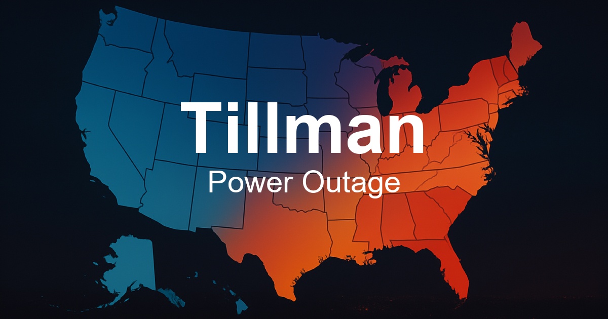Tillman Power Outages - Live Outage Map & Current Status